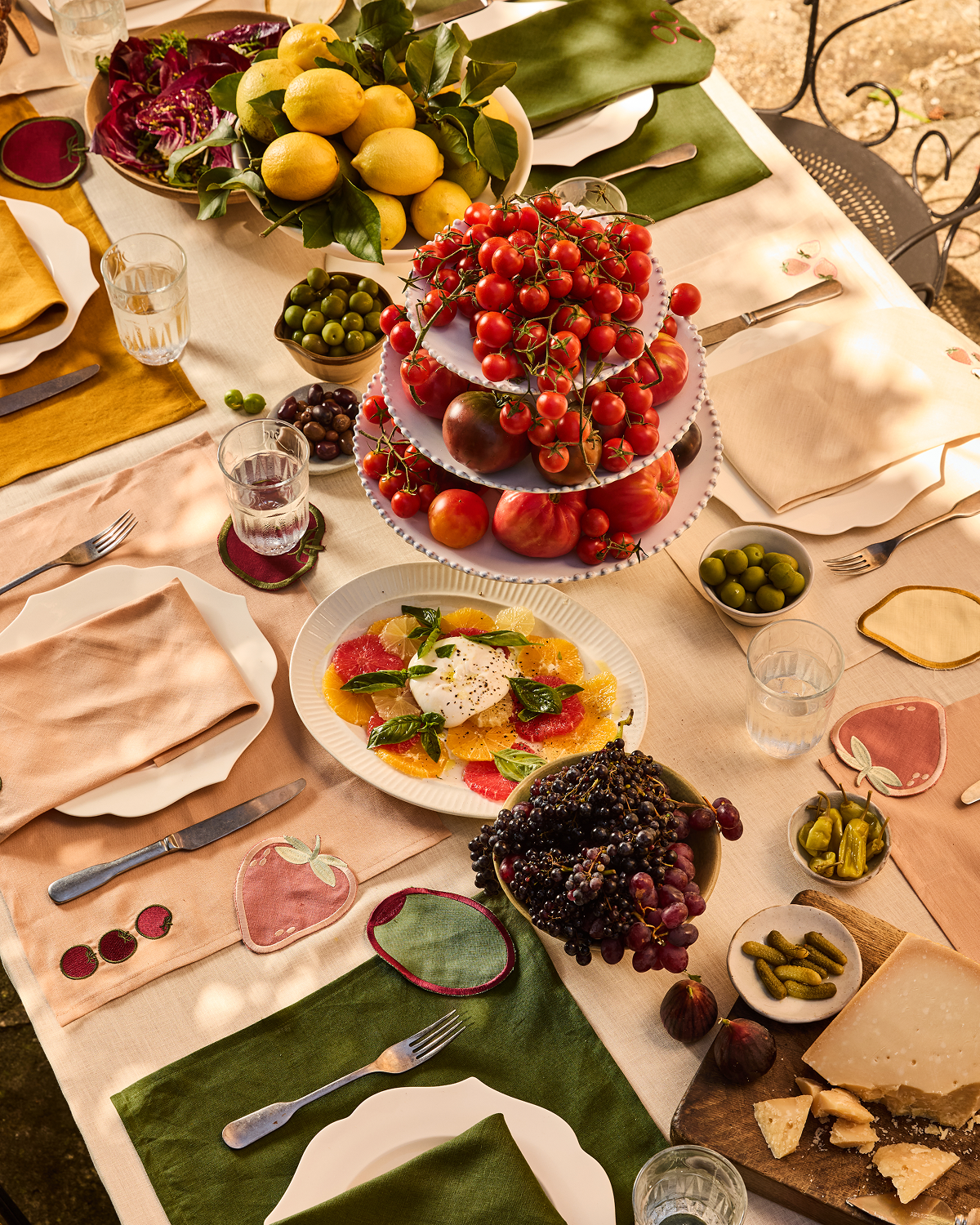 Les Fruits Olive Napkins (Set of Four) – Bed Threads